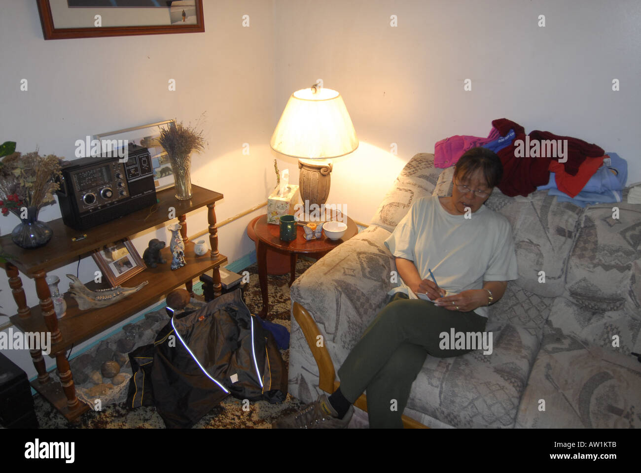 Inuit family at home Father mother and son Stock Photo - Alamy