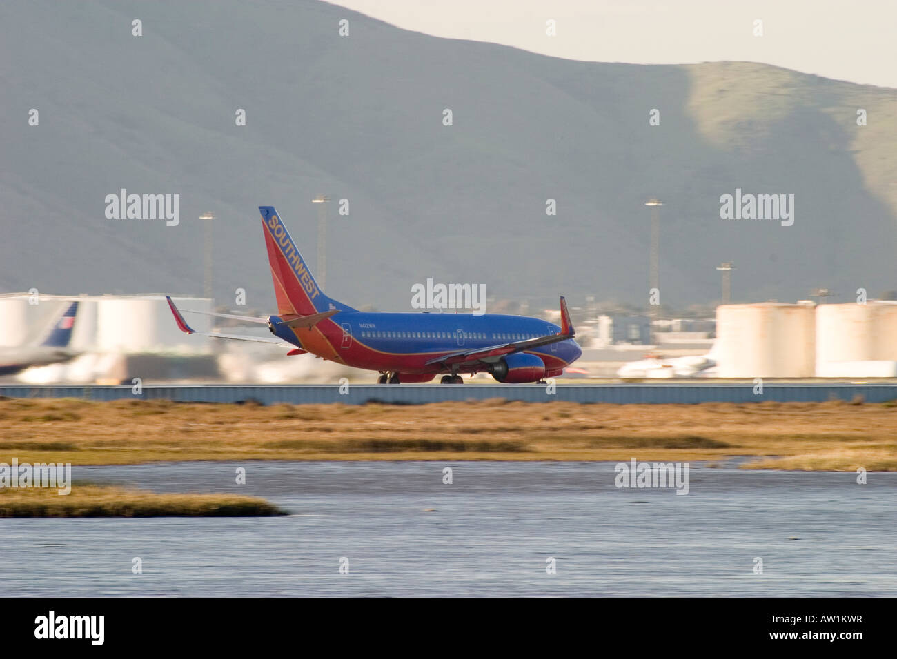 Southwest airlines jet taxiing at SFO (San Francisco International ...