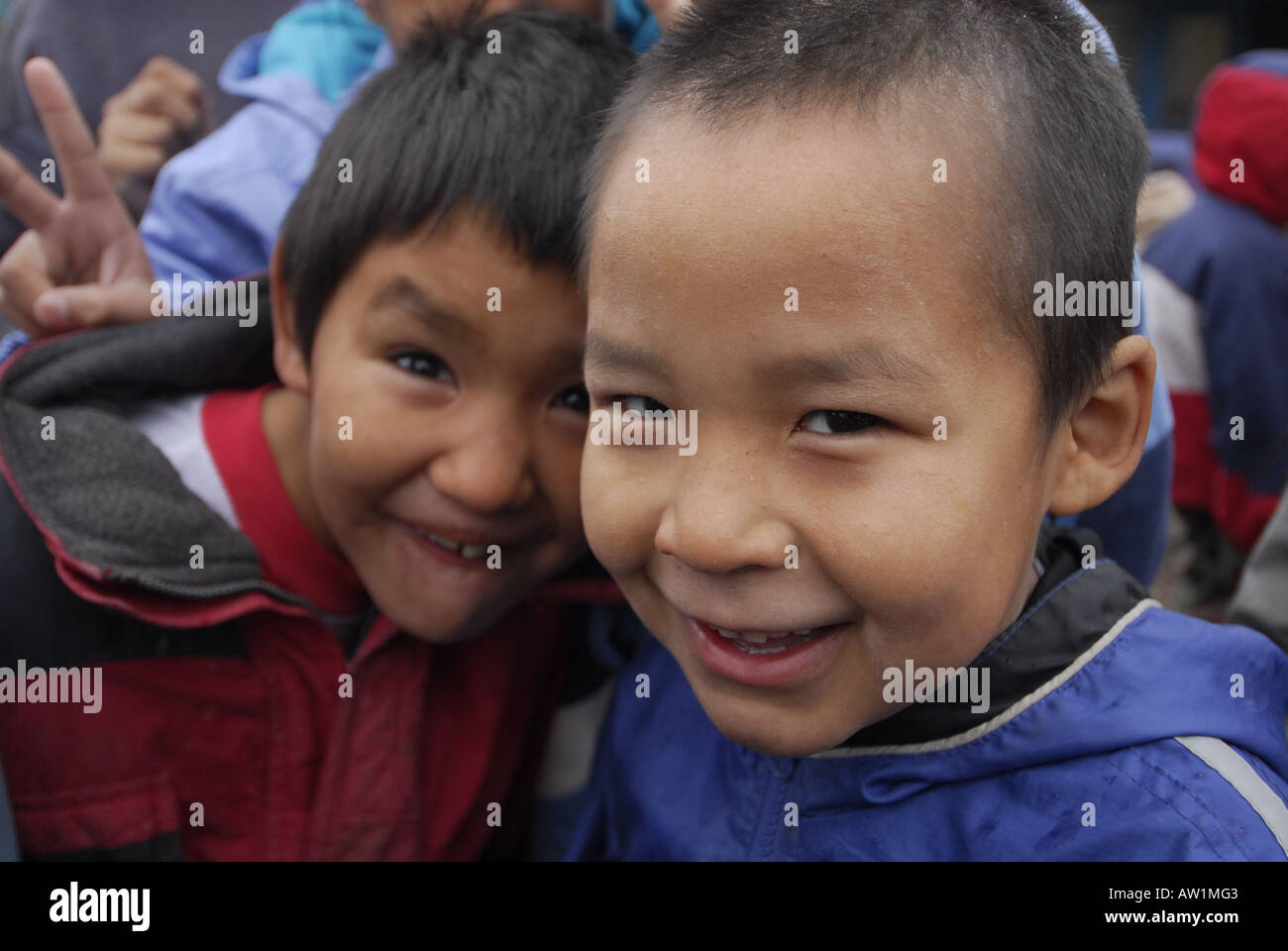 School playground Coastal Inuit community of Arctic Bay Lancaster Sound ...