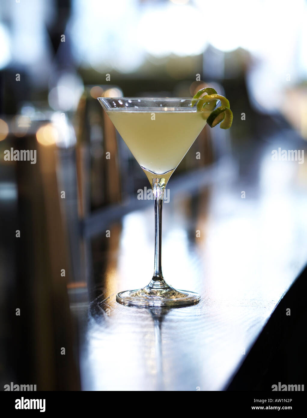 Martini on a bar top Stock Photo - Alamy