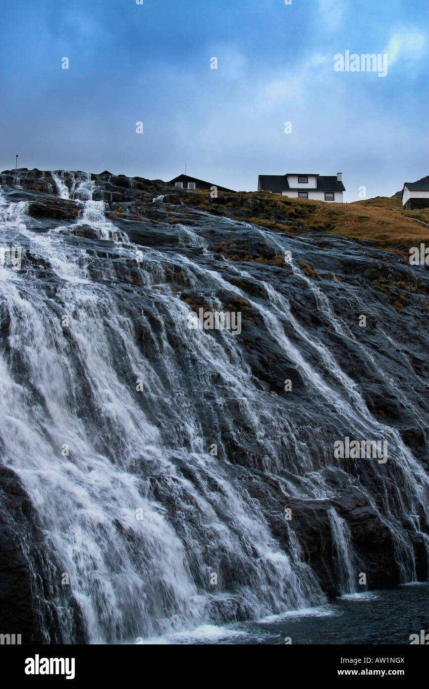 Waterfall, Faroe Islands Stock Photo - Alamy