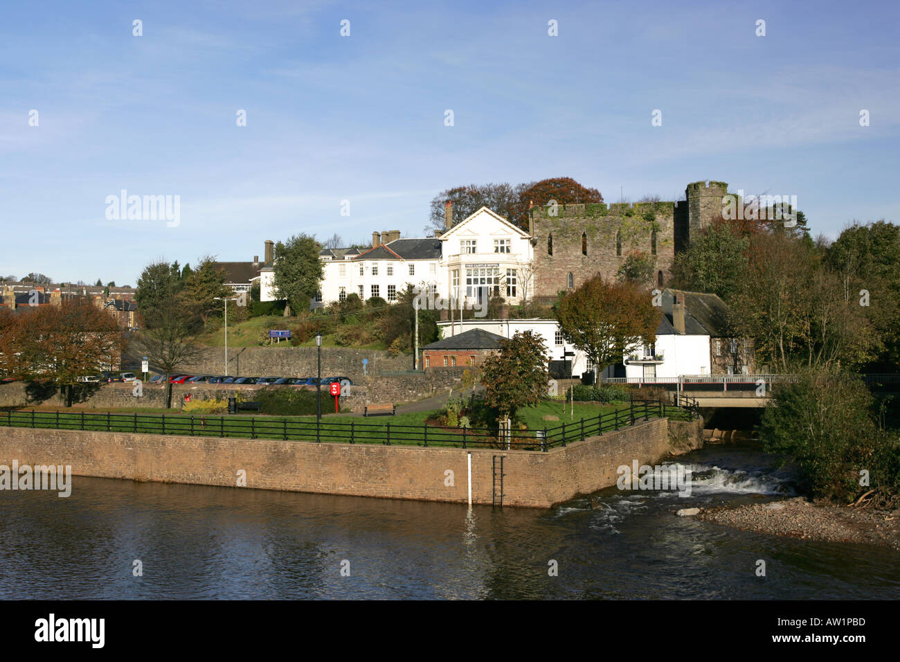 Ancient Brecon Castle stands next to the Brecon castle Hotel near the ...