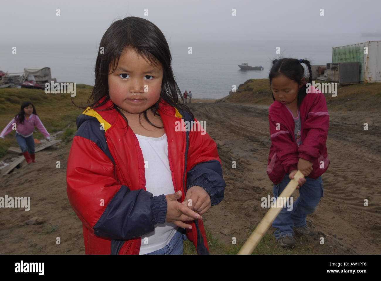 Inuit children Pond Inlet Baffin Island High Arctic Canada girl people ...