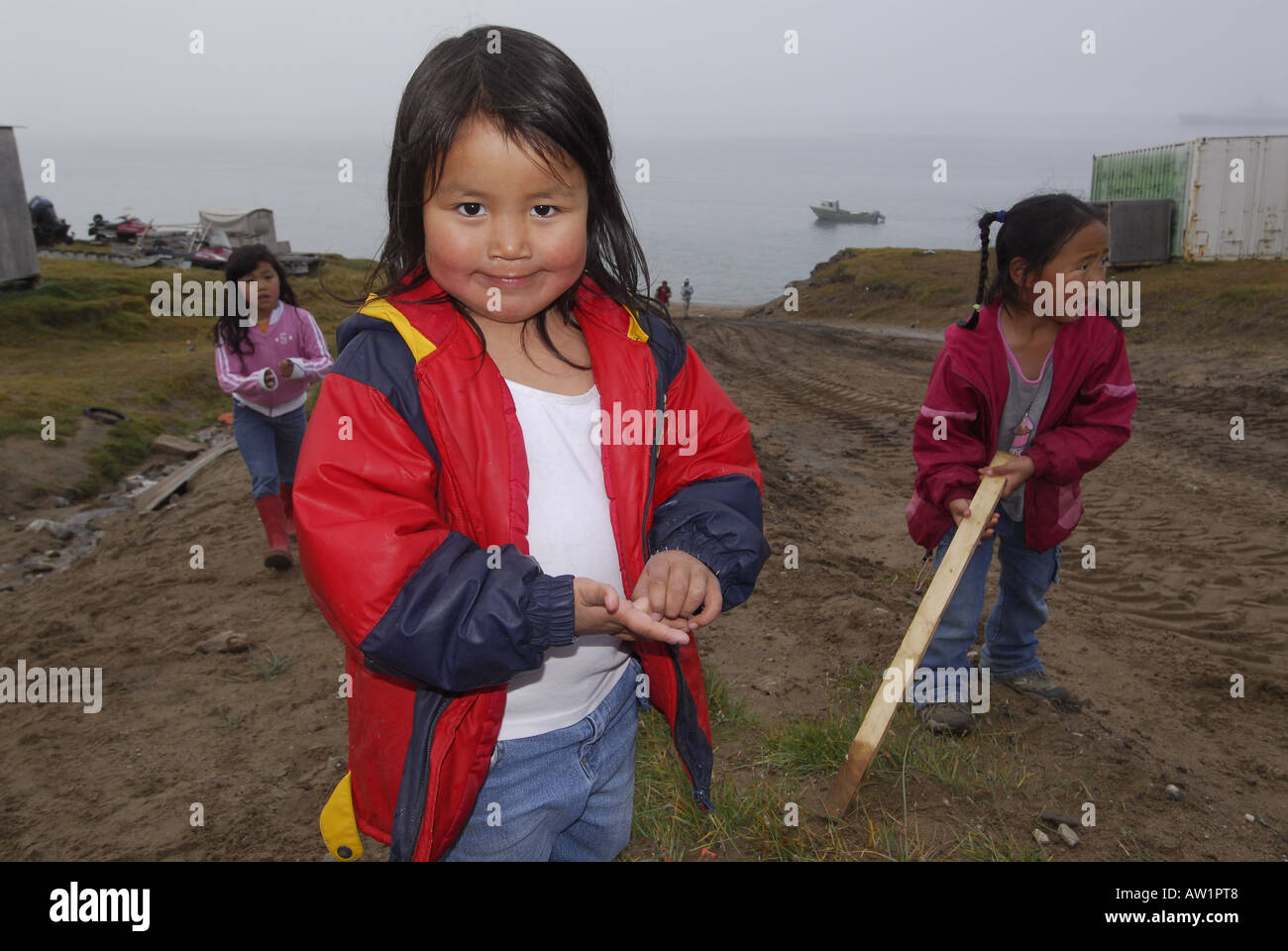 Inuit children Pond Inlet Baffin Island High Arctic Canada girl people ...