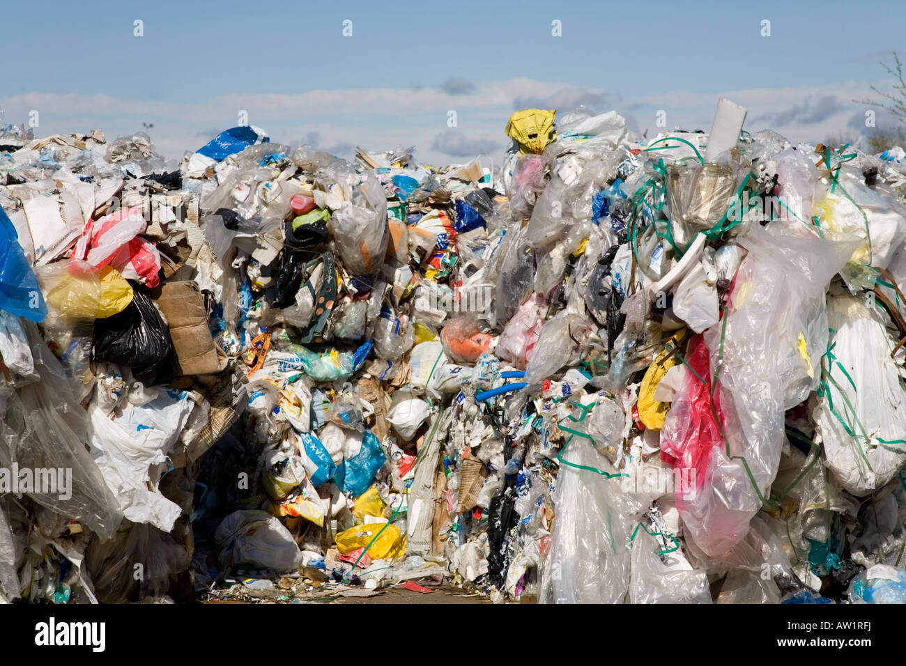 Piles of assorted plastic waste collected for recycling , Finland Stock ...
