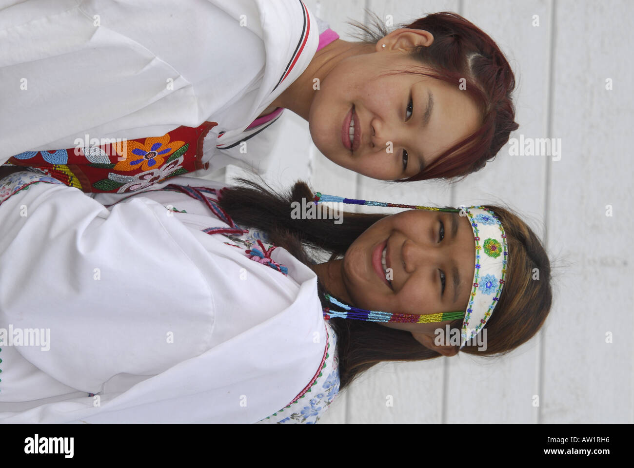 Model released inuit teens throat singing wearing their traditional ...