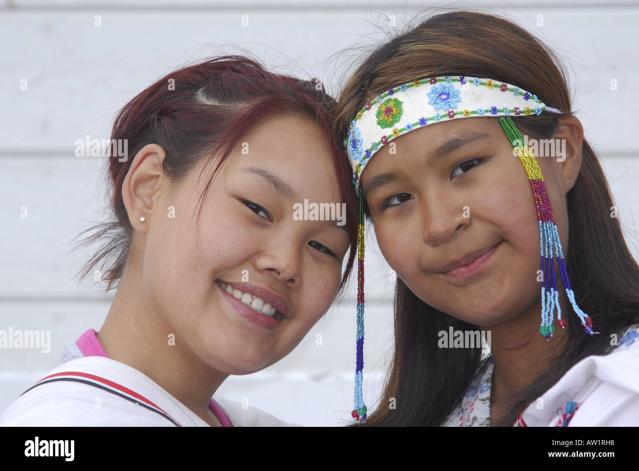 Model released inuit teens throat singing wearing their traditional ...