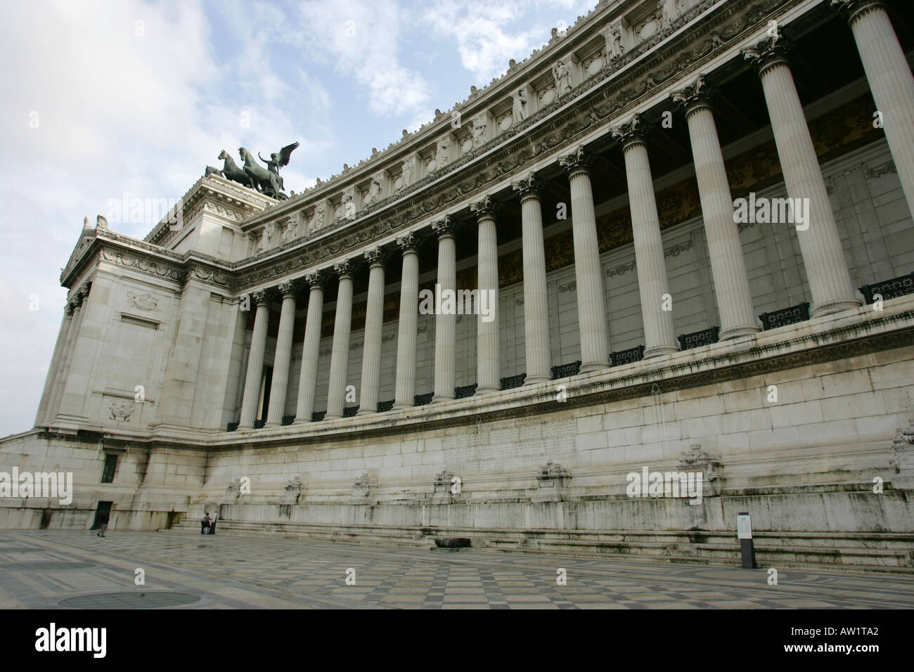 White stone columns for each area of ancient Rome in the classic ...