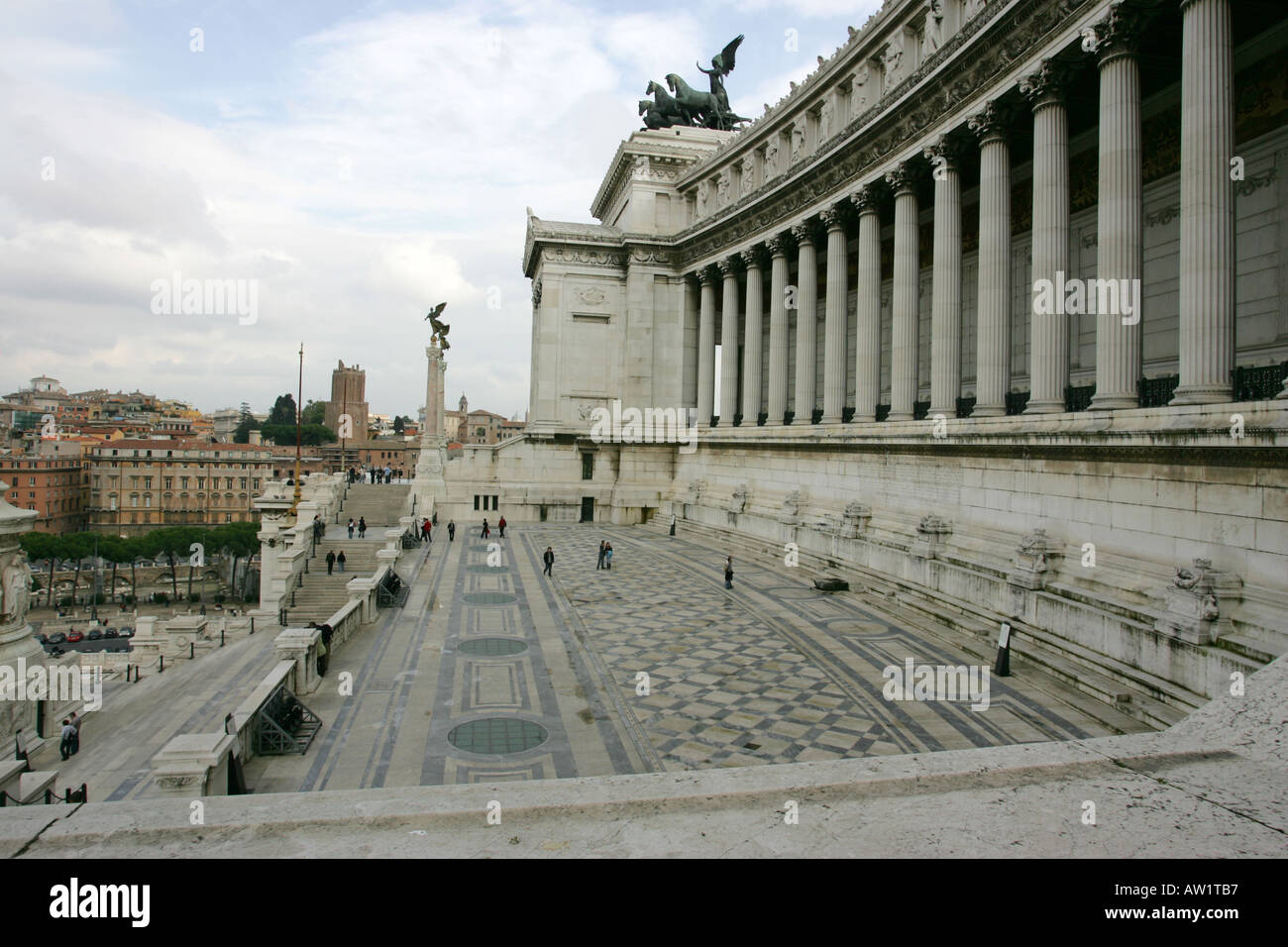 Typical Roman architecture on display at the Piazza Venezia building ...