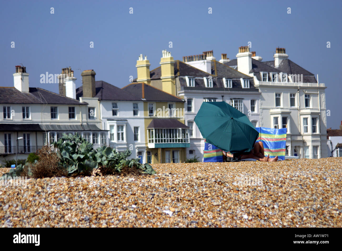 Umbrella uk beach promenade hi-res stock photography and images - Alamy