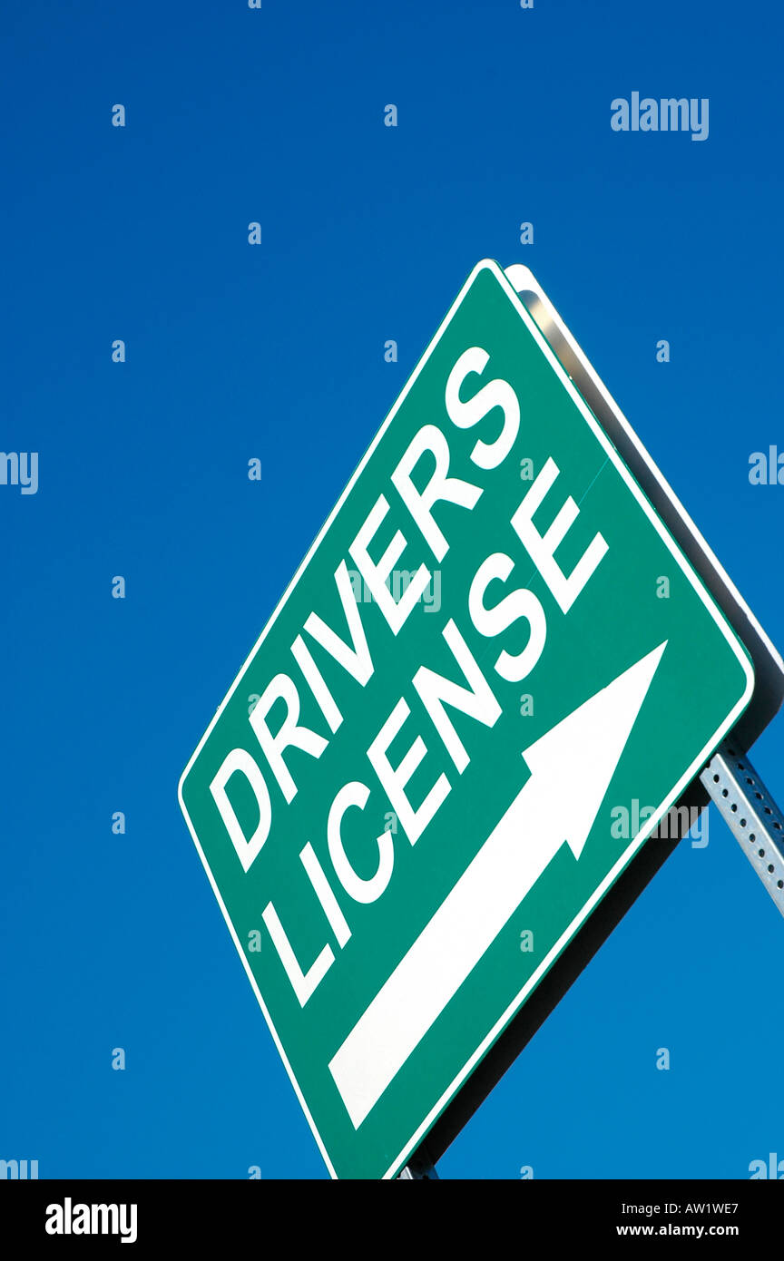 Drivers License Permit office sign Stock Photo - Alamy