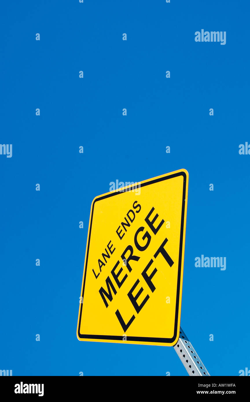 Merge Lane Signs High Resolution Stock Photography and Images - Alamy
