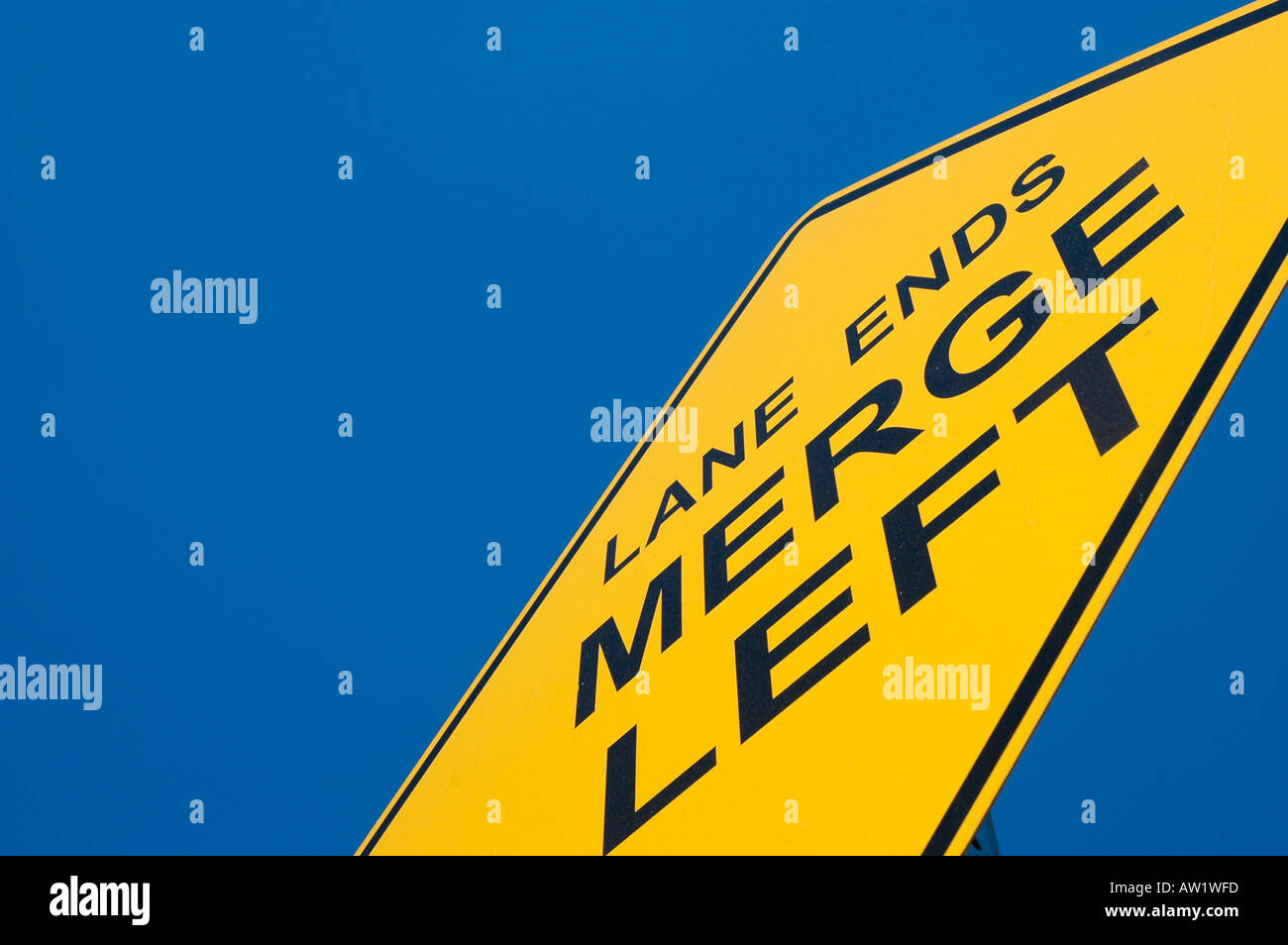 Merge Lane Signs High Resolution Stock Photography and Images - Alamy