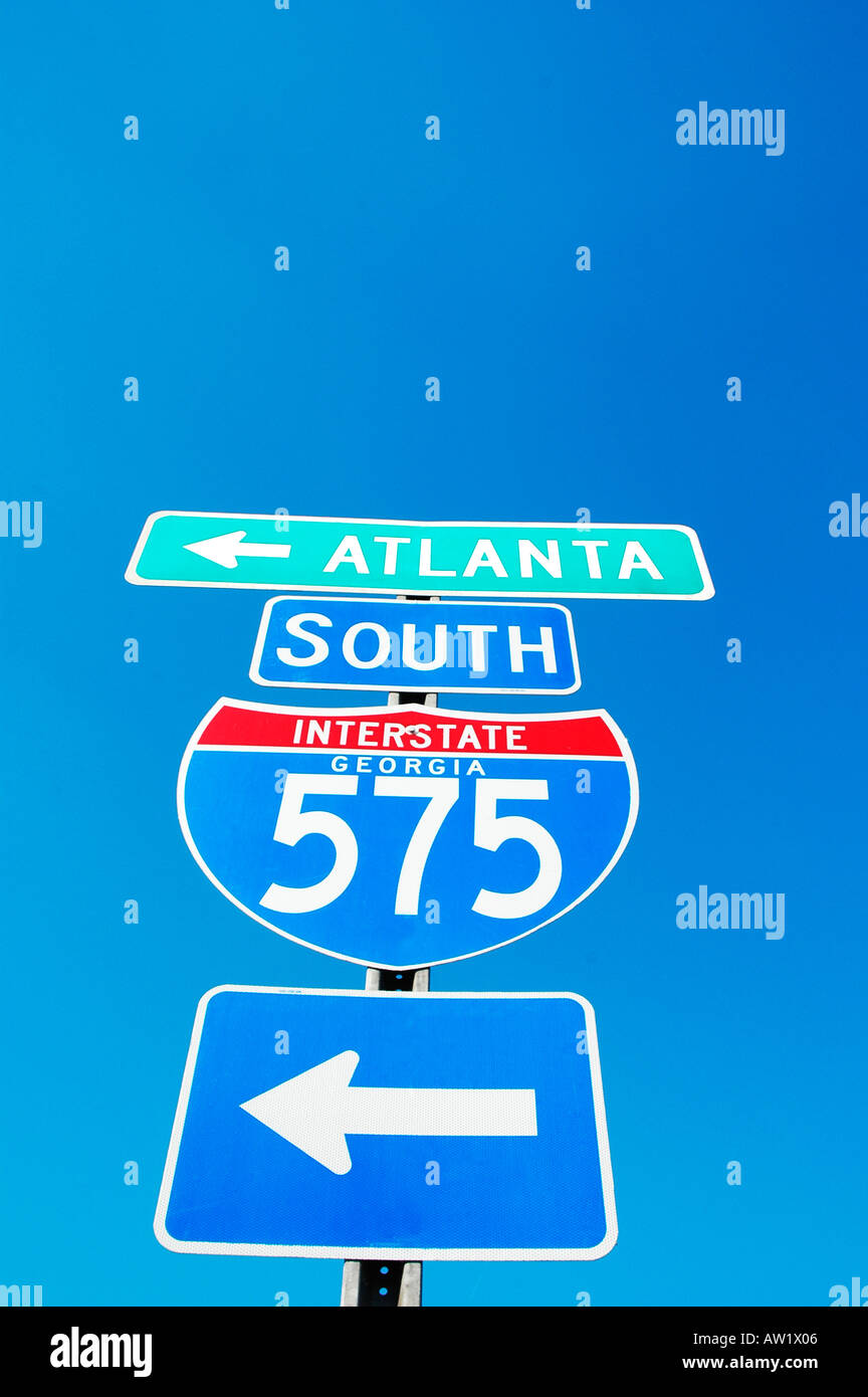 Atlanta South Sign on Interstate 575 Georgia Stock Photo - Alamy