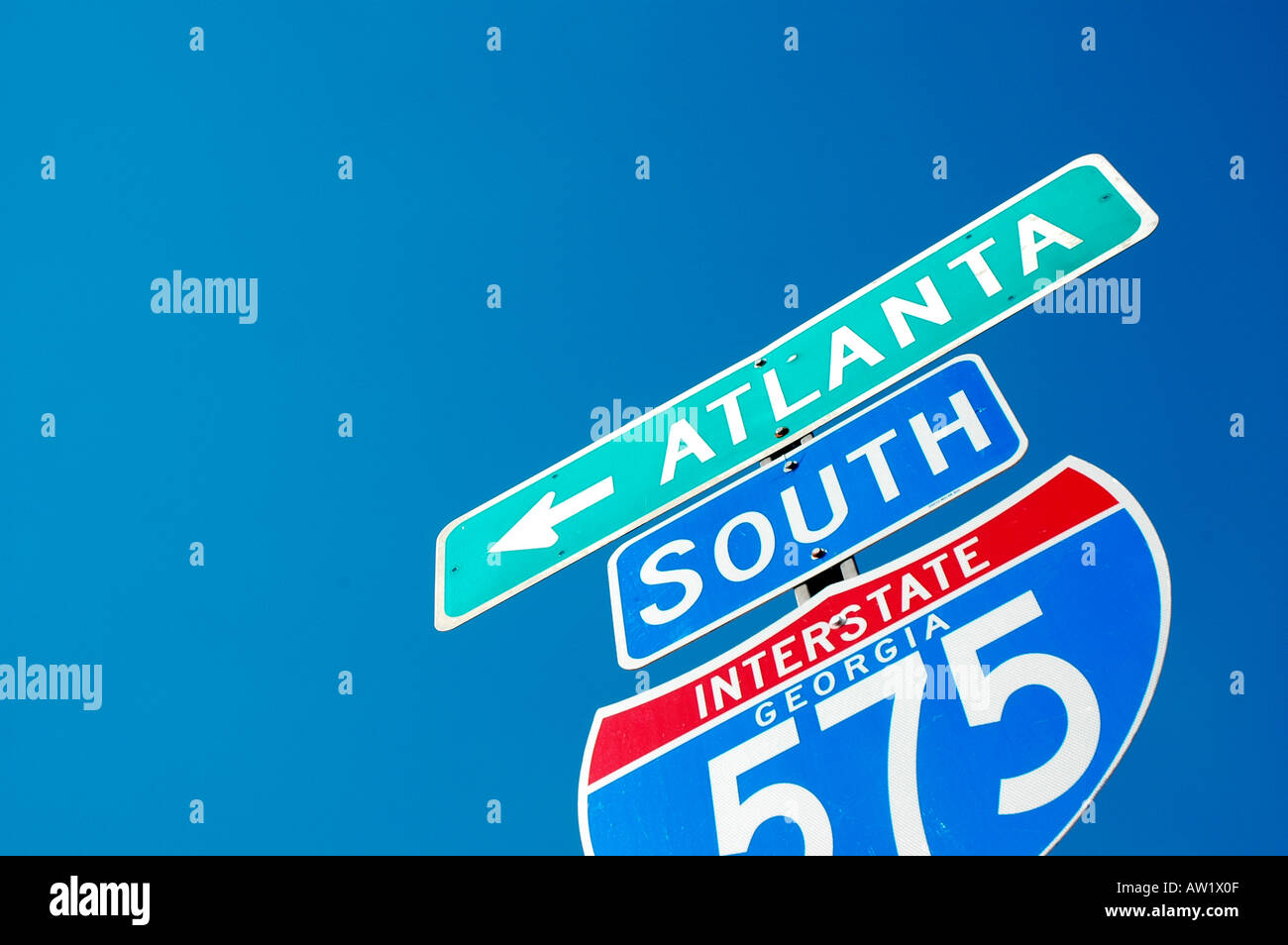 Atlanta South Sign on Interstate 575 Georgia, USA America Destination ...