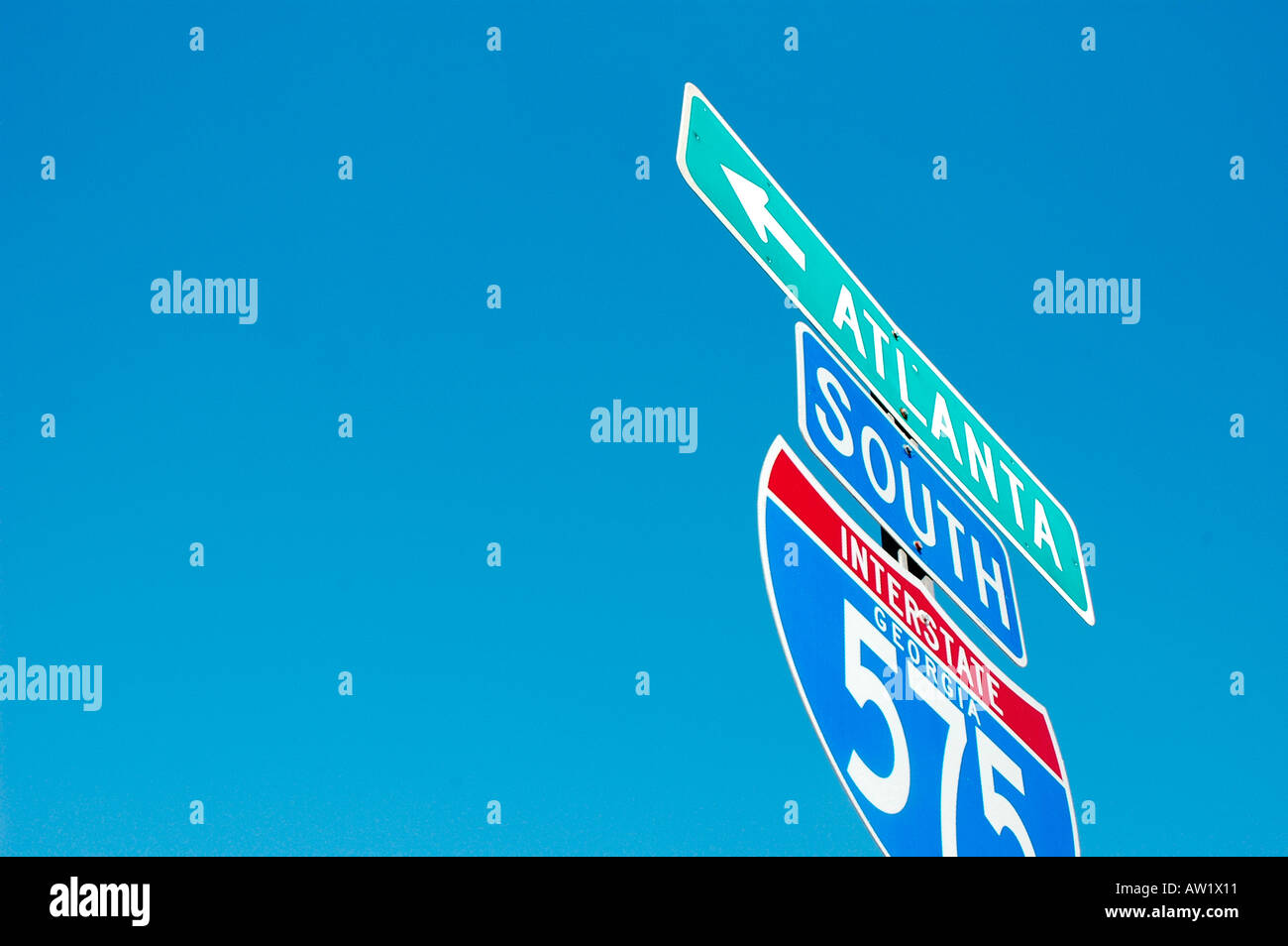 Atlanta South Sign on Interstate 575 Georgia, USA America Destination ...