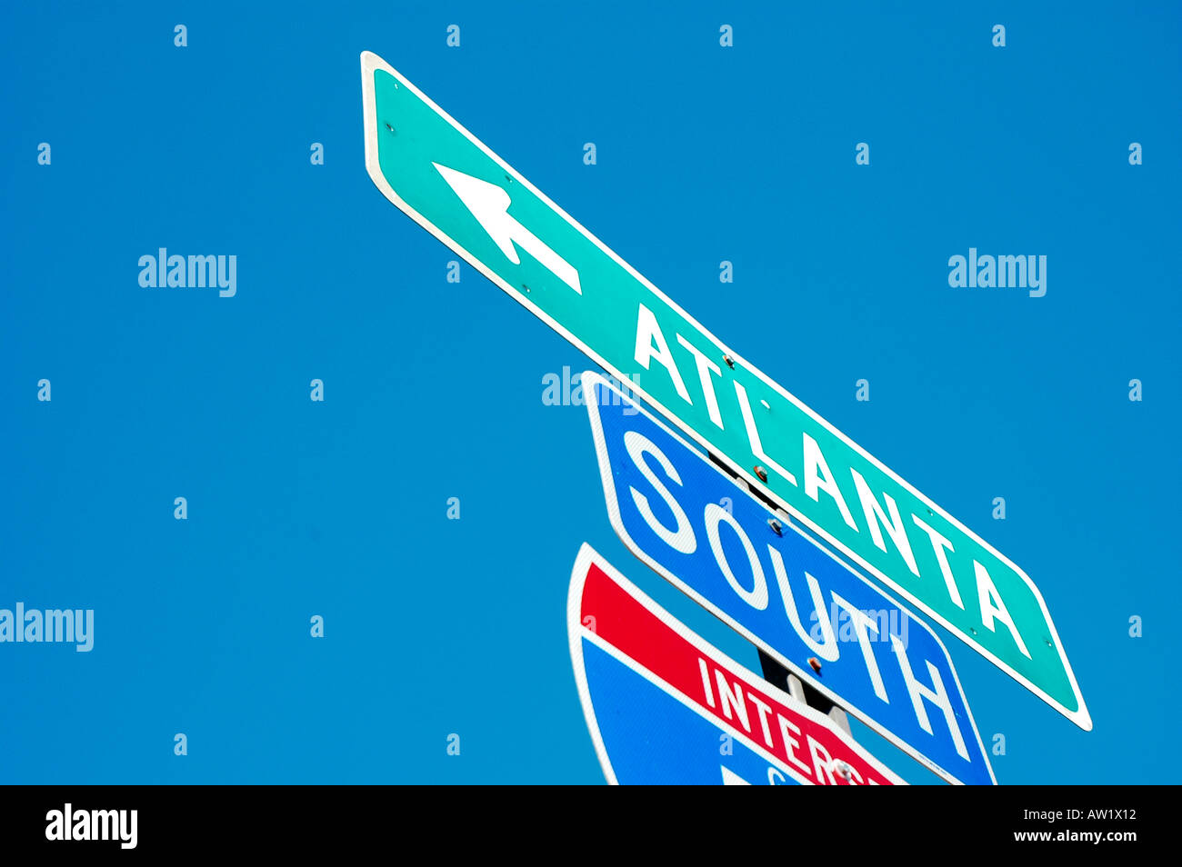 Atlanta South Sign on Interstate 575 Georgia, USA America Destination ...