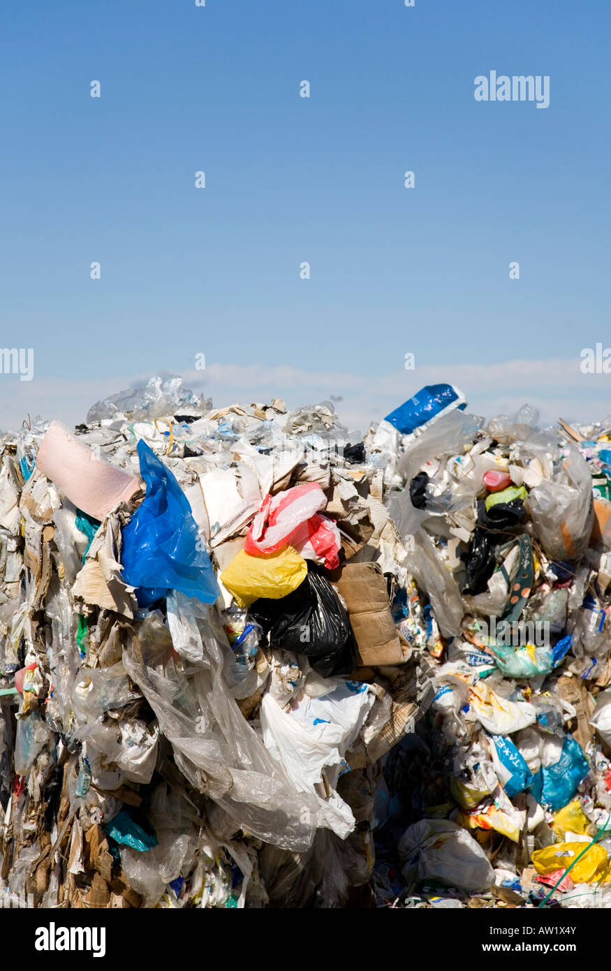 Piles of assorted plastic waste collected for recycling , Finland Stock ...