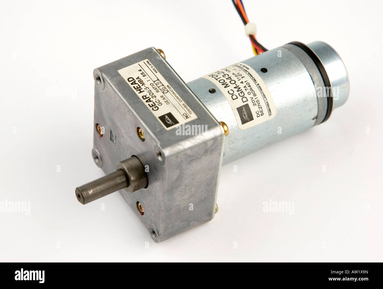 DC electric motor and gearbox Stock Photo - Alamy