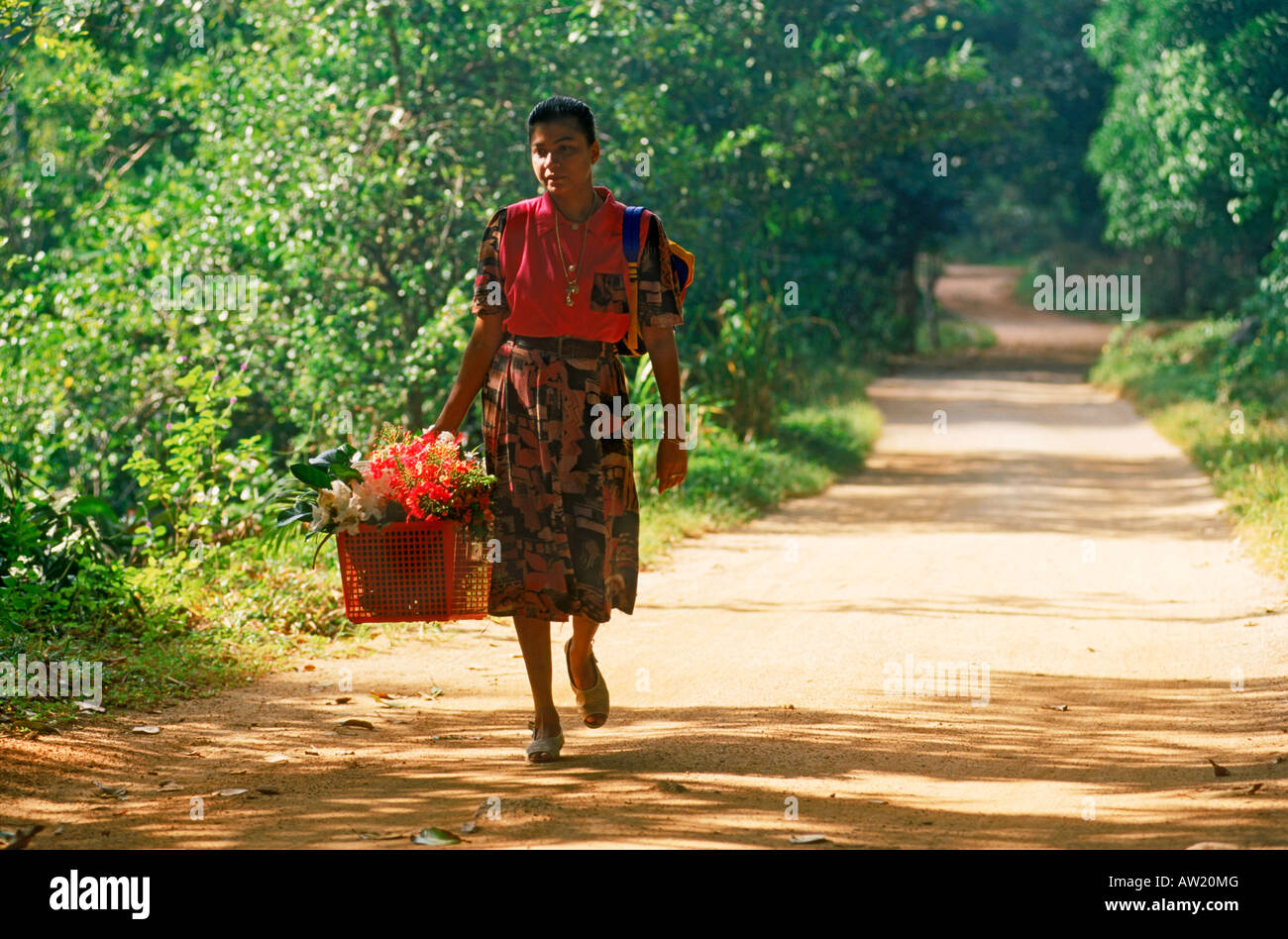 Black Woman In Walking Across Country