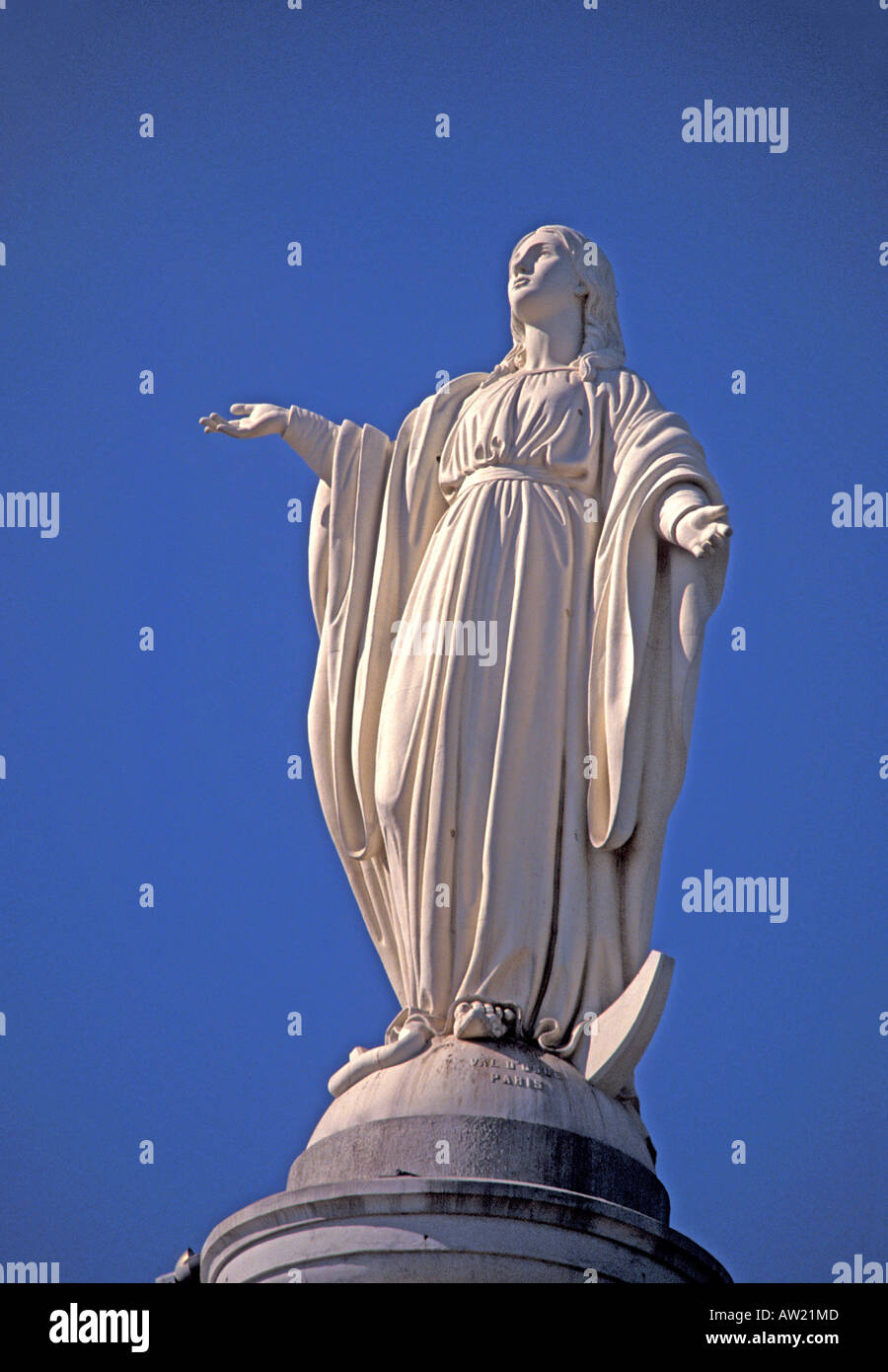 Chile Santiago Statue of the Immaculate Conception on Cerro San ...