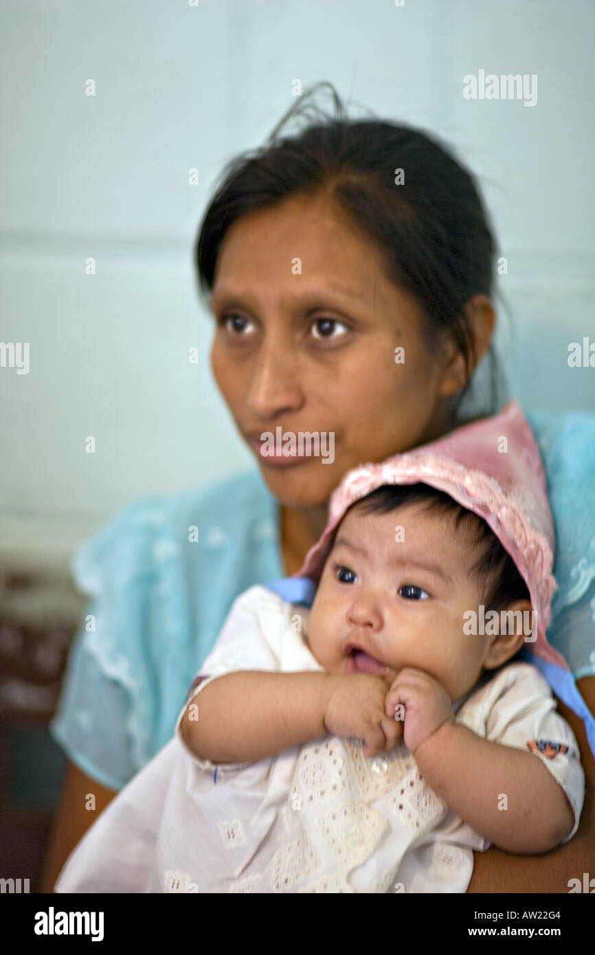 GUATEMALA SAN PEDRO LA LAGUNA An indigenous Maya Tzutujil baby with ...