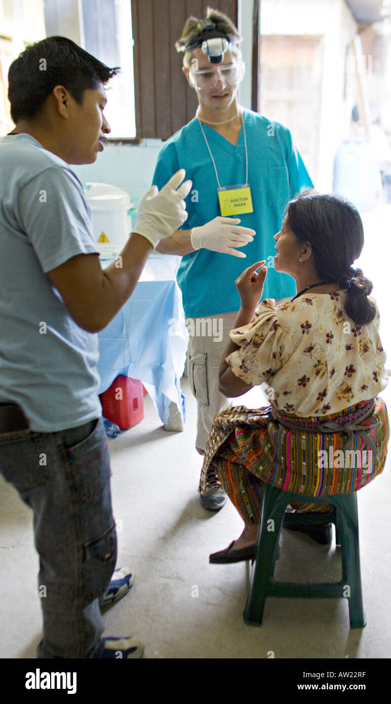 GUATEMALA SAN PEDRO LA LAGUNA Translator explains symptoms of Tzutujil ...