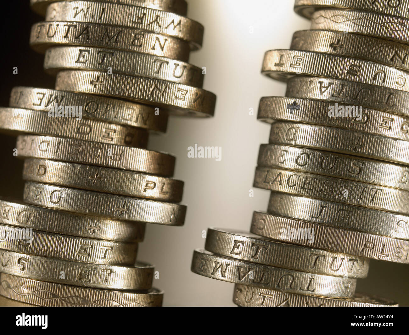Piles of pounds Stock Photo - Alamy