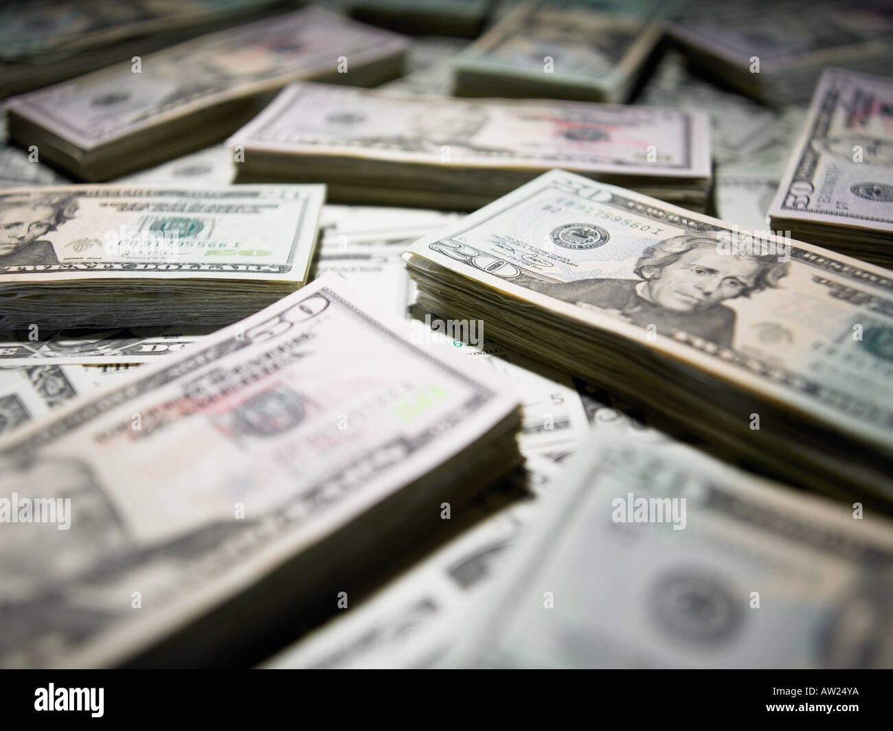Stacks of dollar notes Stock Photo - Alamy