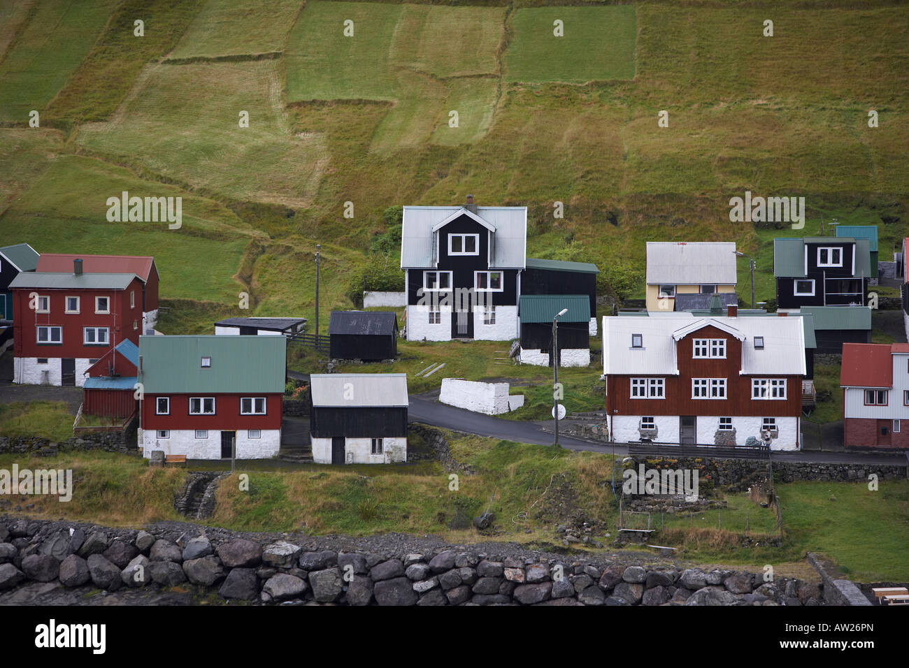 Village of Bour, Faroe Islands Stock Photo - Alamy