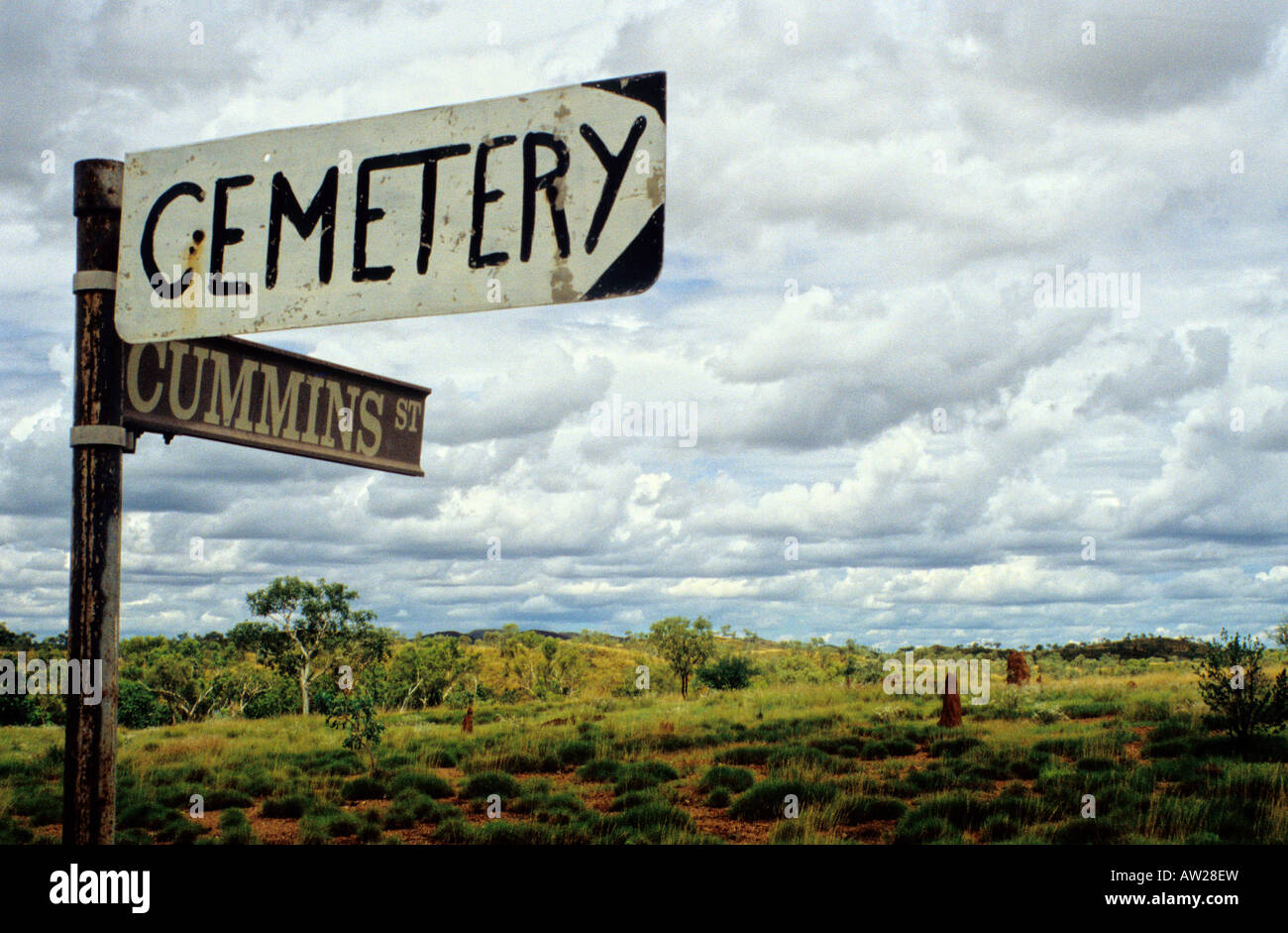Street sign in an outback town near Fitzroy Crossing, Western Australia ...