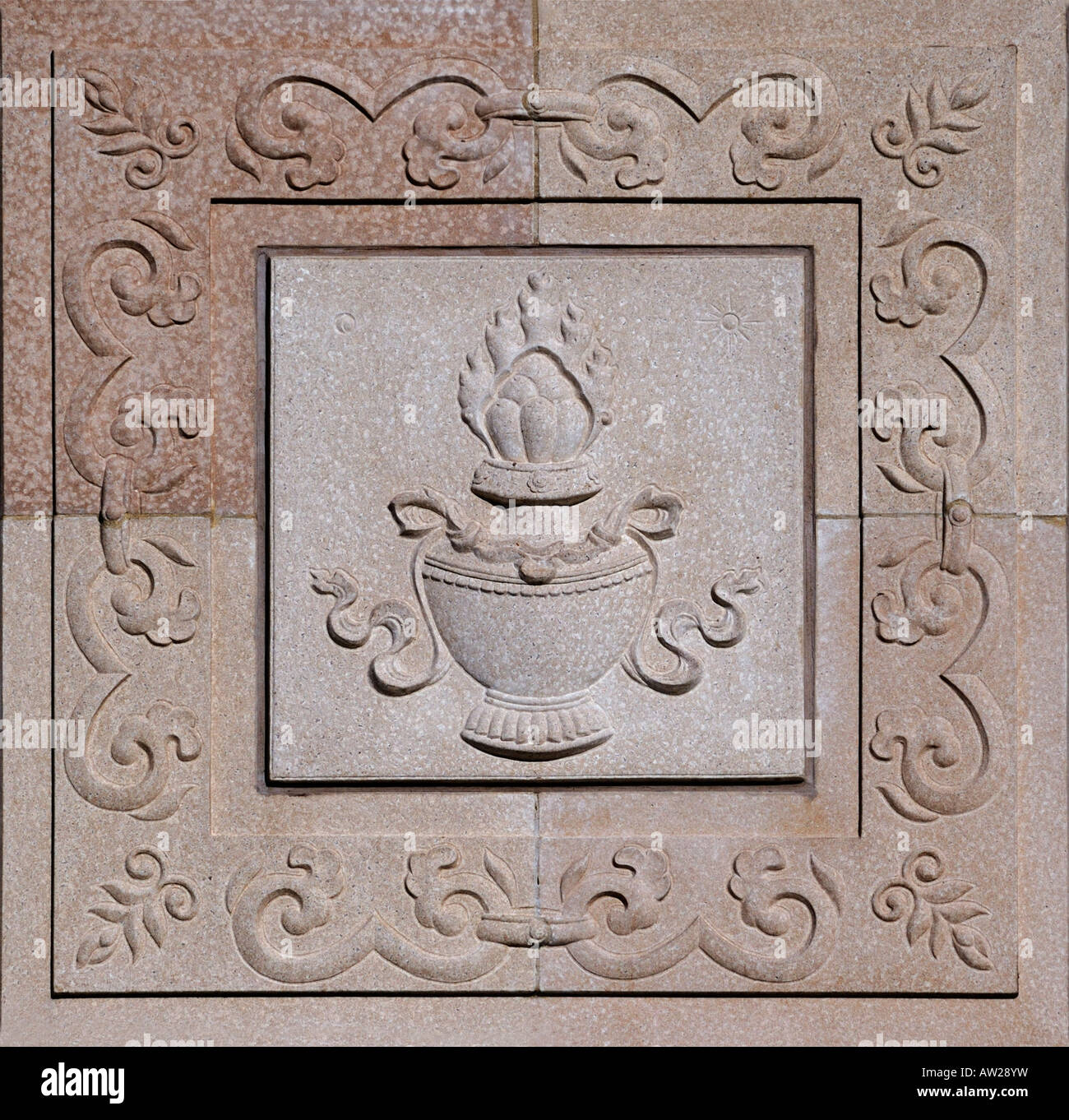 "Precious Vase" symbol. Manjushri Kadampa Peace Temple, (detail ...