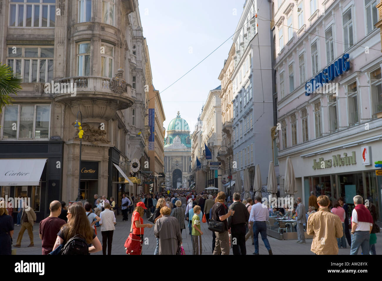 Michaelertrakt of the Hofburg Imperial Palace as seen through Kohlmarkt ...
