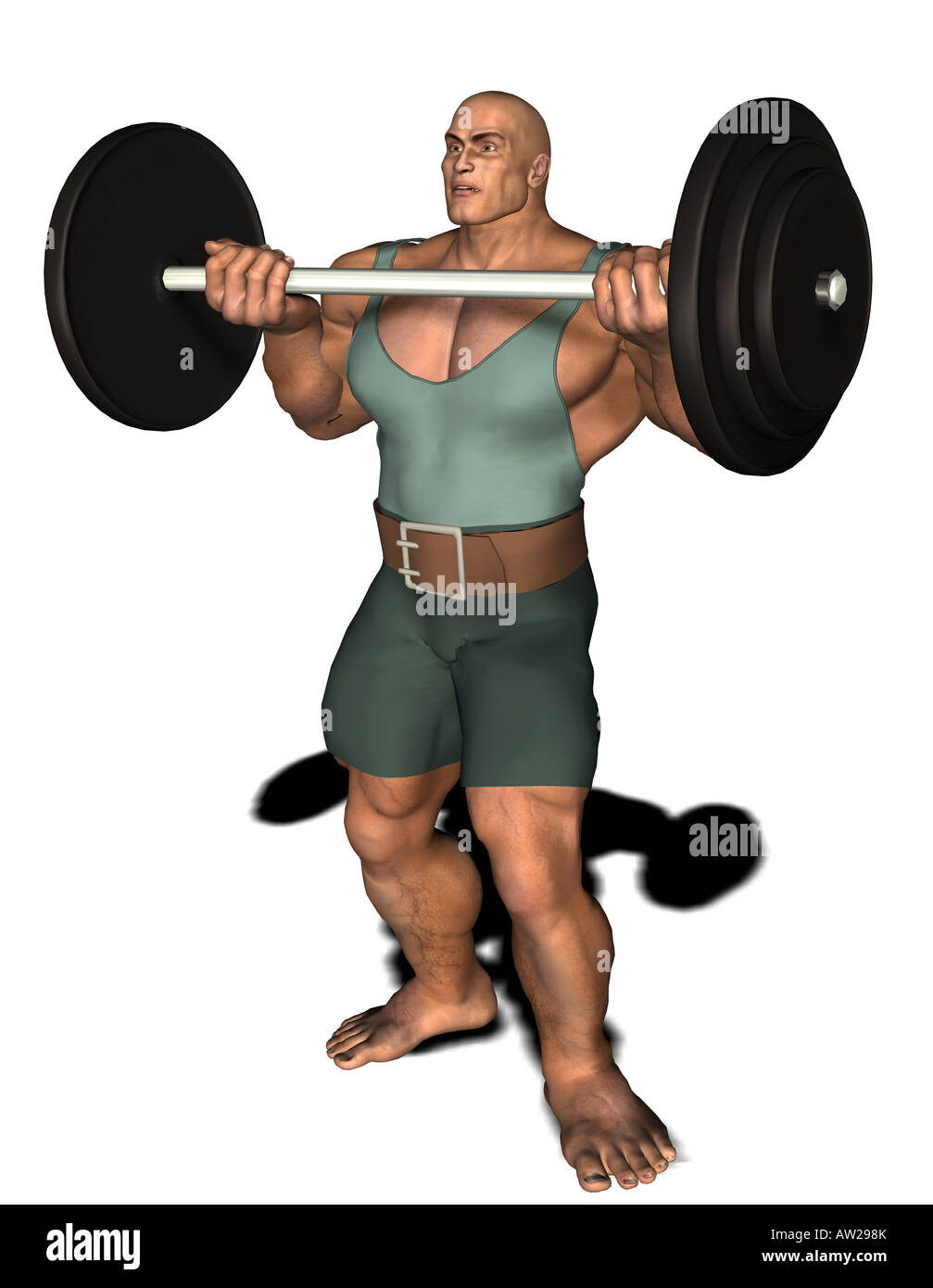 Muscular male weightlifter training Cut Out Stock Images & Pictures - Alamy