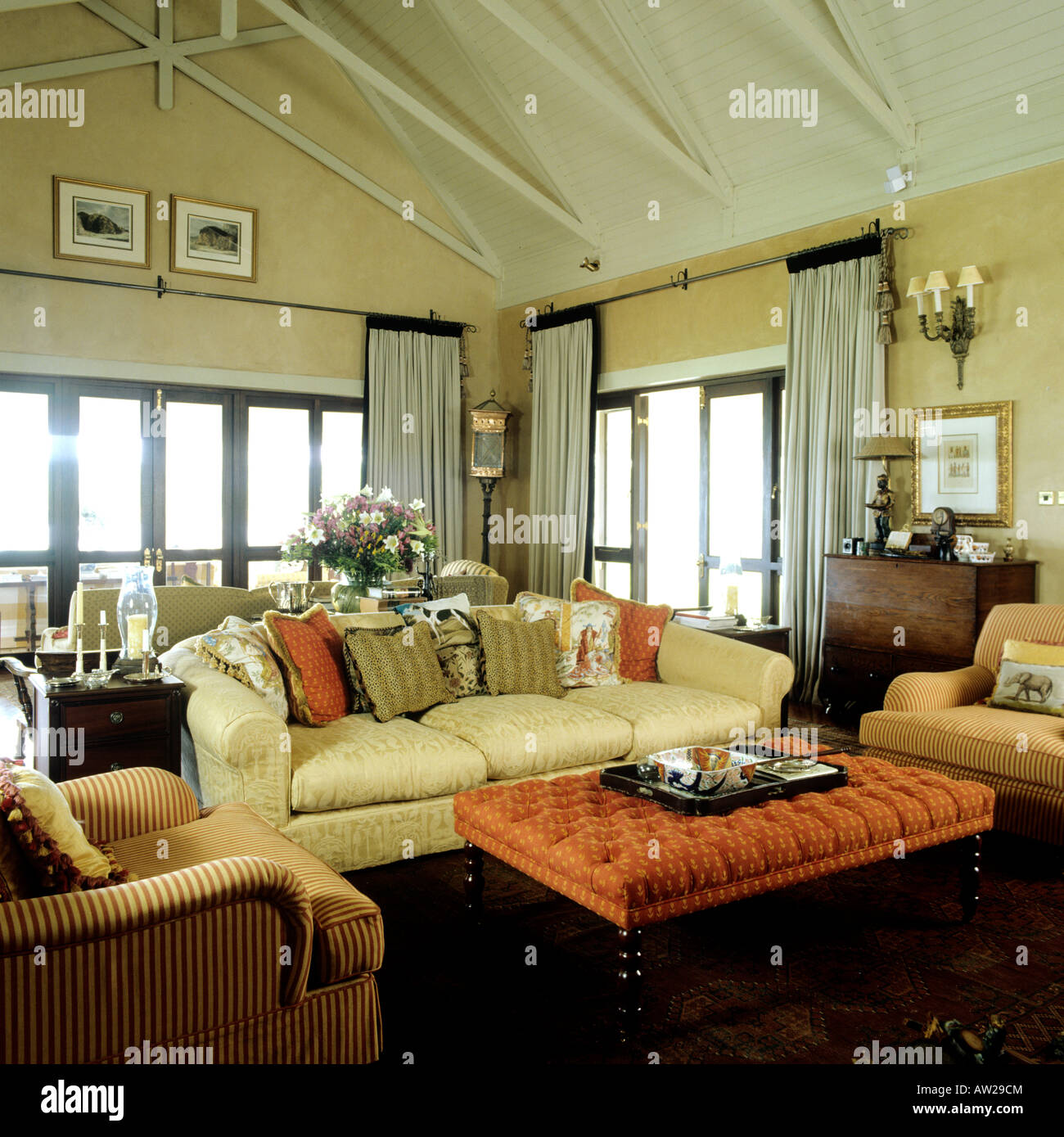 living room in Zimbabwean farmhouse Stock Photo - Alamy