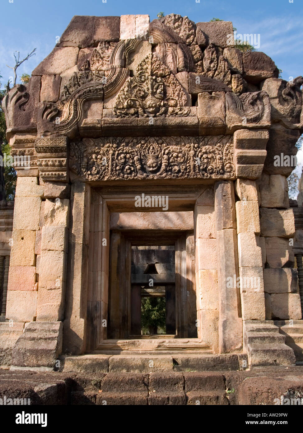 the preserved ancient ruins of Khmer temples at Phanom Rung historical ...