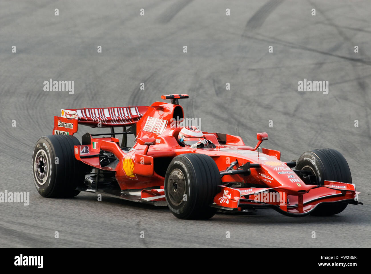 Kimi RAEIKKOENEN (FIN) in the Ferrari F2008 Formula 1 racecar during ...