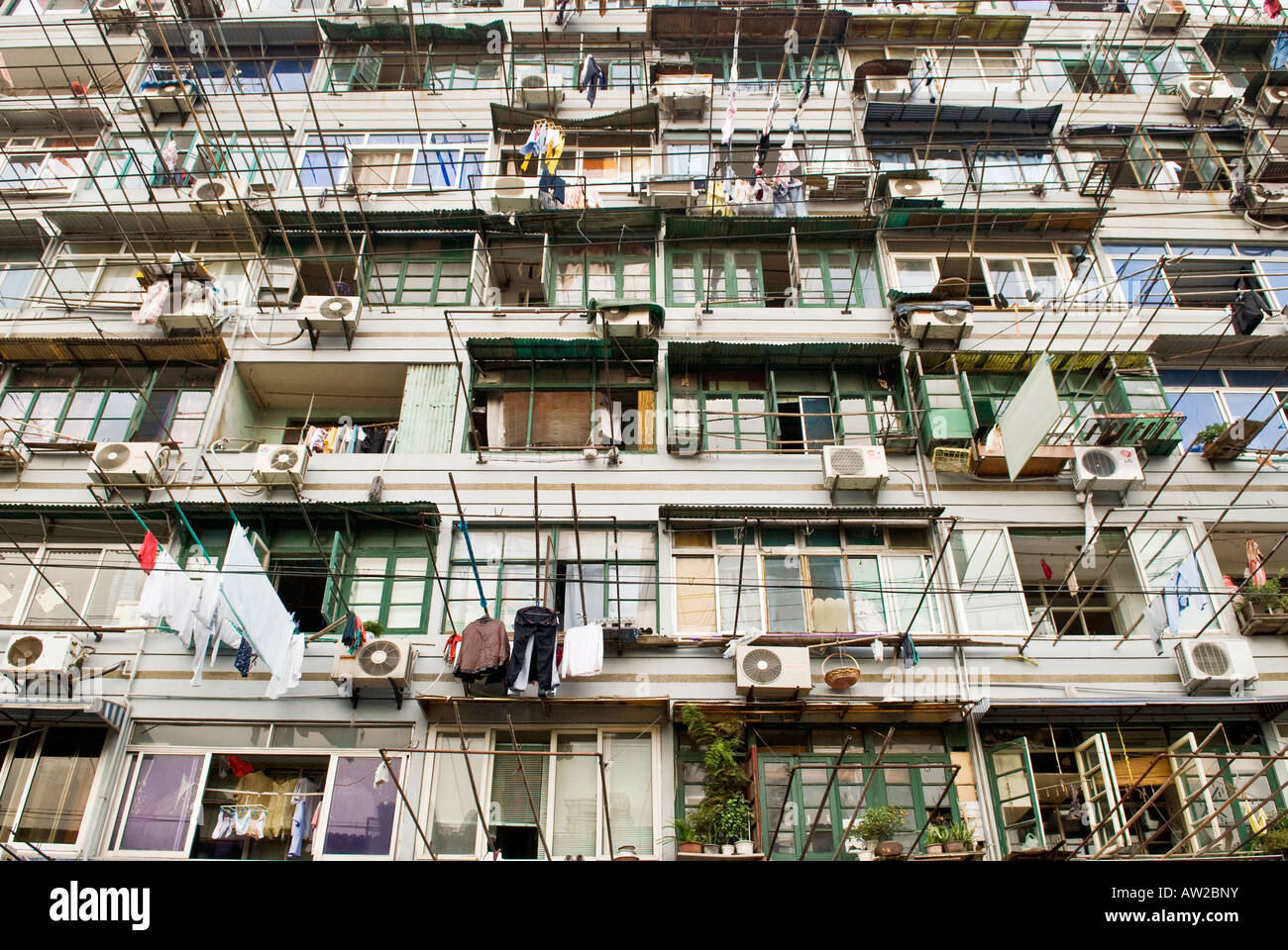 exterior of crowded apartment building Shanghai, China Stock Photo - Alamy