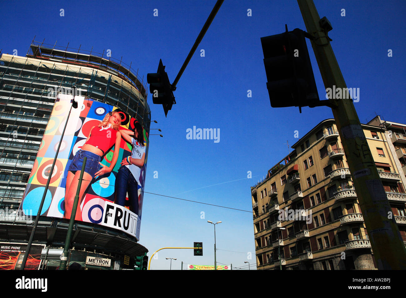 Colourful billboard Milan Italy Stock Photo - Alamy