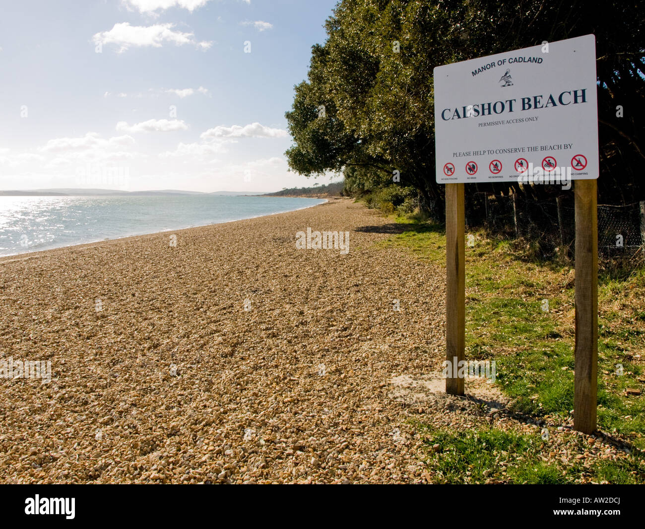 Calshot Beach Hampshire UK with the Isle of Wight in the distance Stock ...