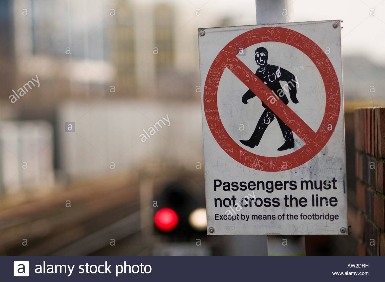 Train Station Warning Sign Stock Photos & Train Station Warning Sign ...