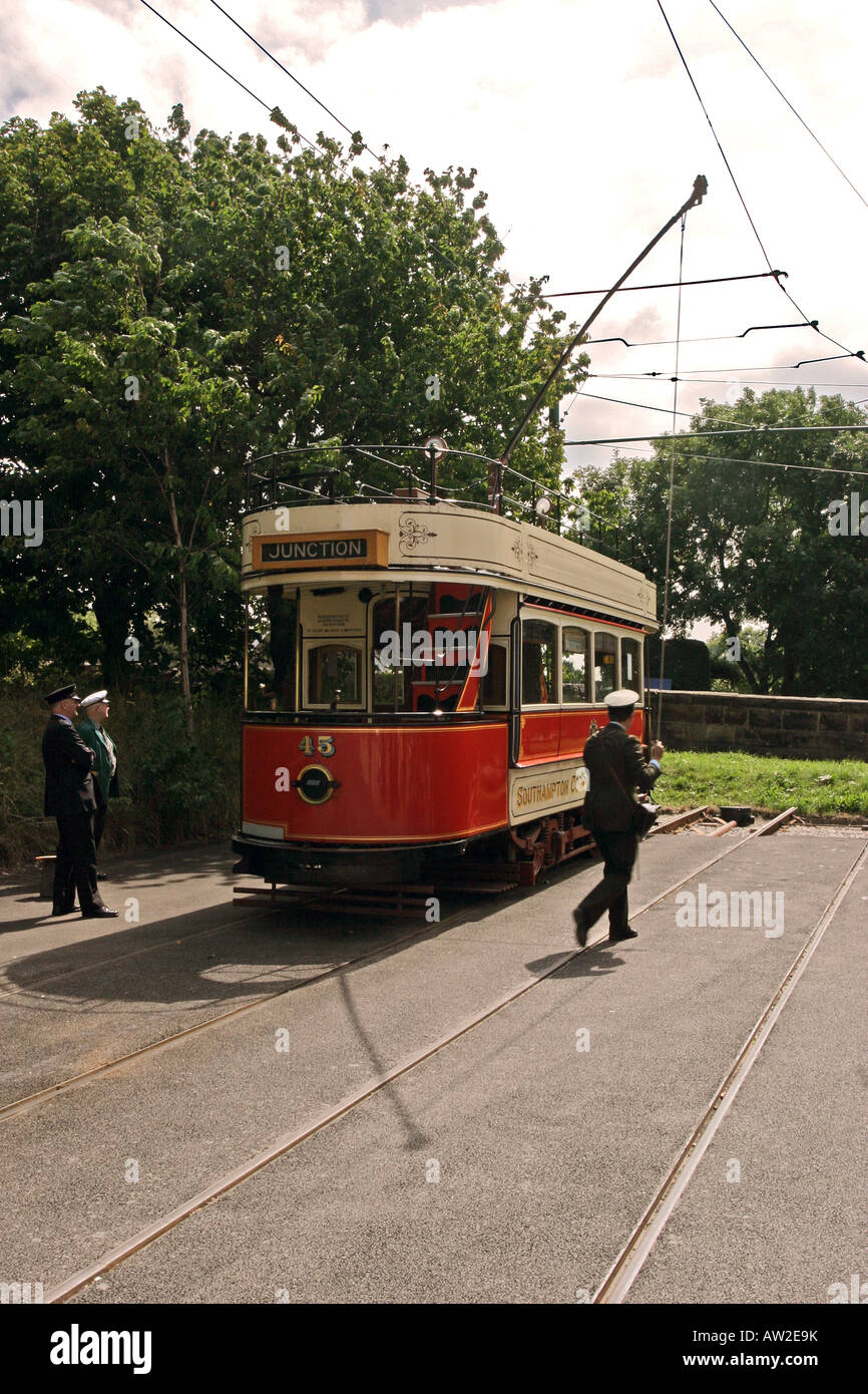 Ex Southampton tram No.45 (1903) at Town End, Crich Tramway Museum ...