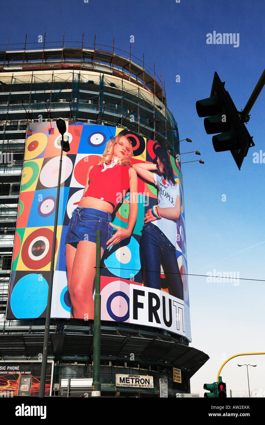 Colourful billboard Milan Italy Stock Photo - Alamy