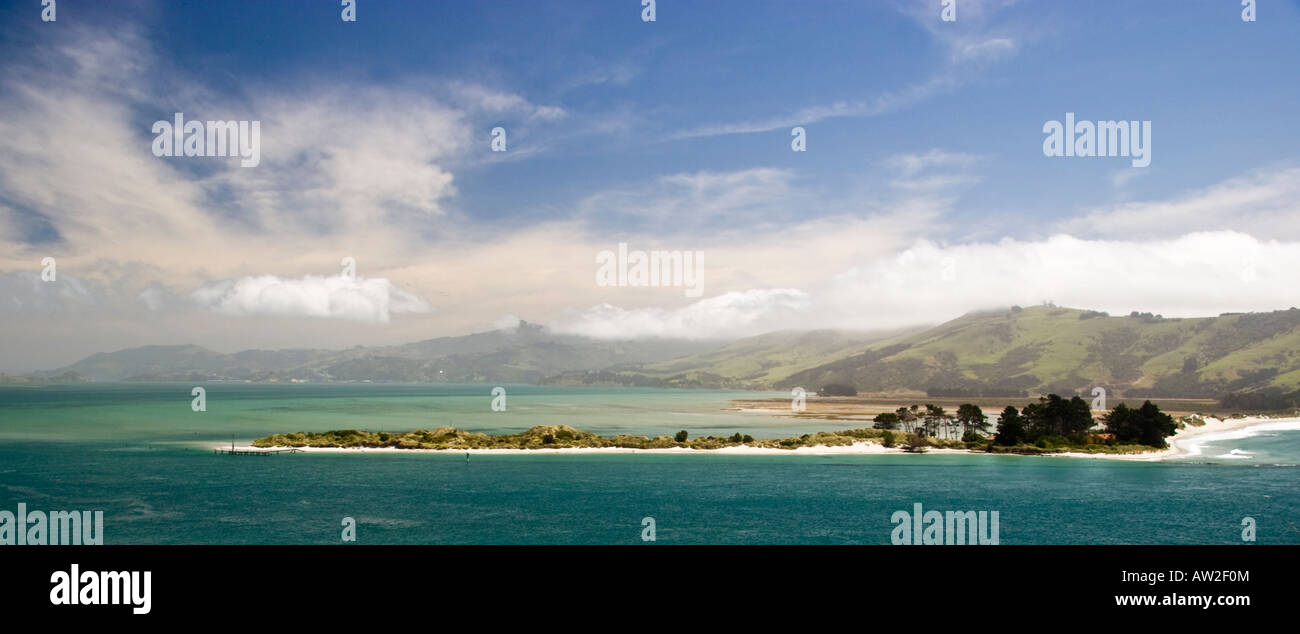 Aramoana from Taiaroa Head, Otago Peninsula, New Zealand Stock Photo ...