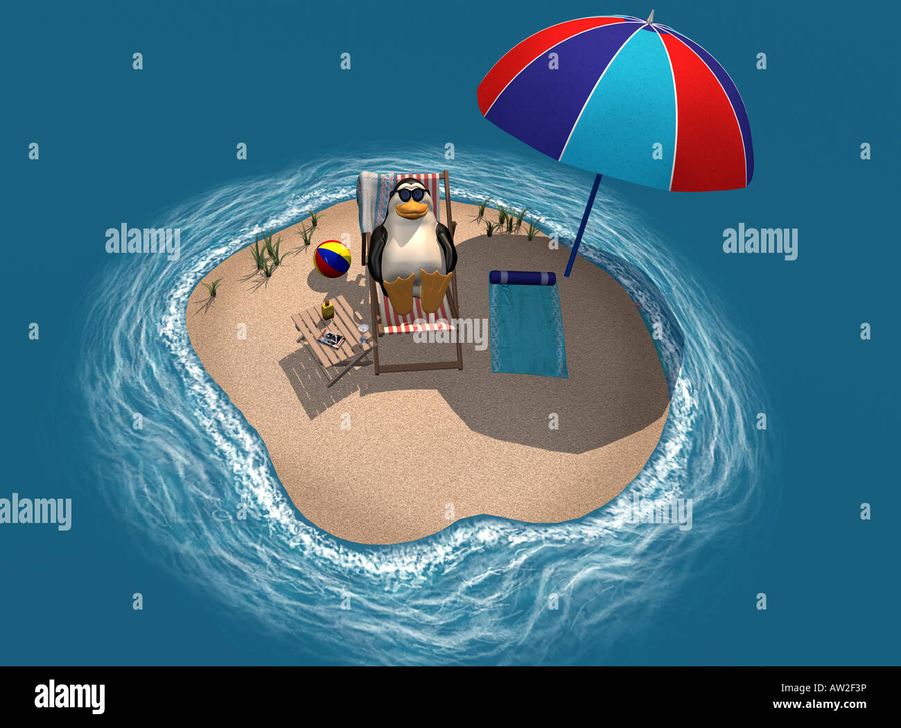 Symbol picture for the melted polar caps and icebergs as effect of ...