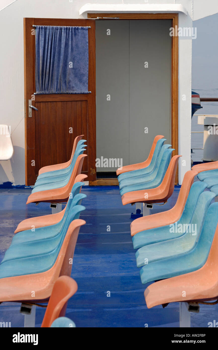 Deck chairs on ferry boat hi-res stock photography and images - Alamy