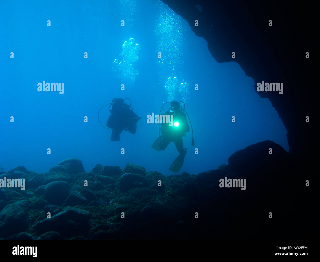 scuba diver cave Stock Photo - Alamy