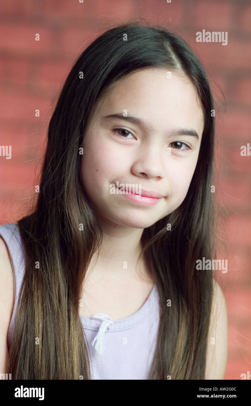 Portrait Mixed race Asian American girl Stock Photo - Alamy