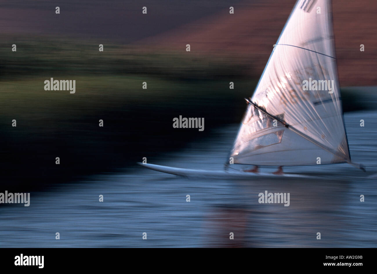 Sailboarding on a lake in Morocco Stock Photo - Alamy