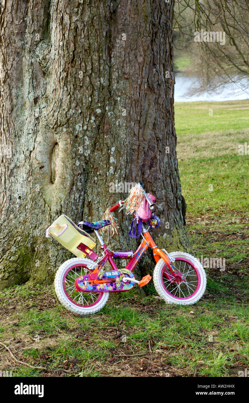 A bike parked against a tree Stock Photo - Alamy